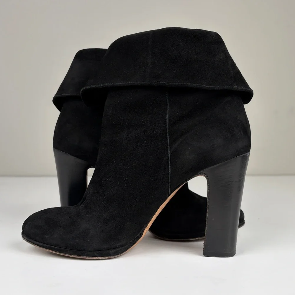 Dee Keller | Shoes | Dee Keller Fold Down Black Suede Ankle Boots With ...